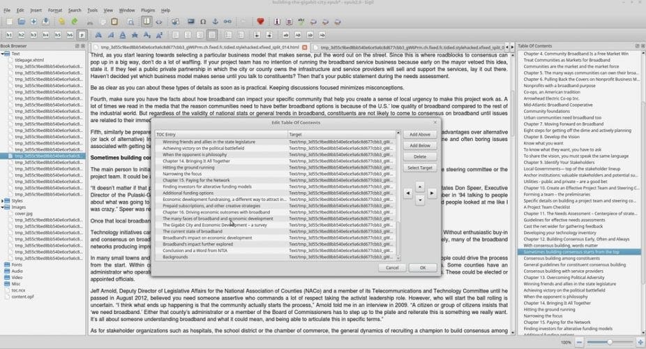 Creating and editing ePub ebooks in Ubuntu