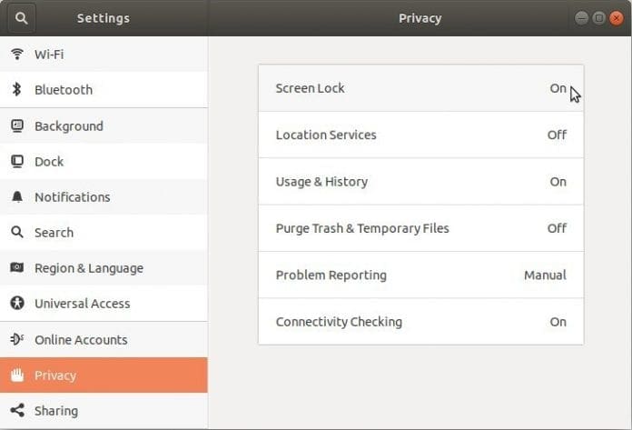 How to disable screen locking in Ubuntu 18.04 LTS